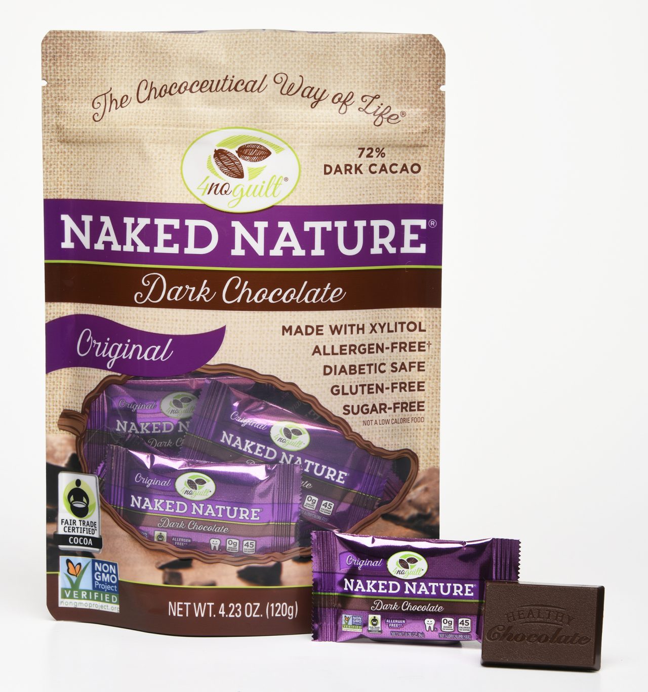 Healthy Chocolate® Crafted with Organic Sugar-Free Dark Chocolate
